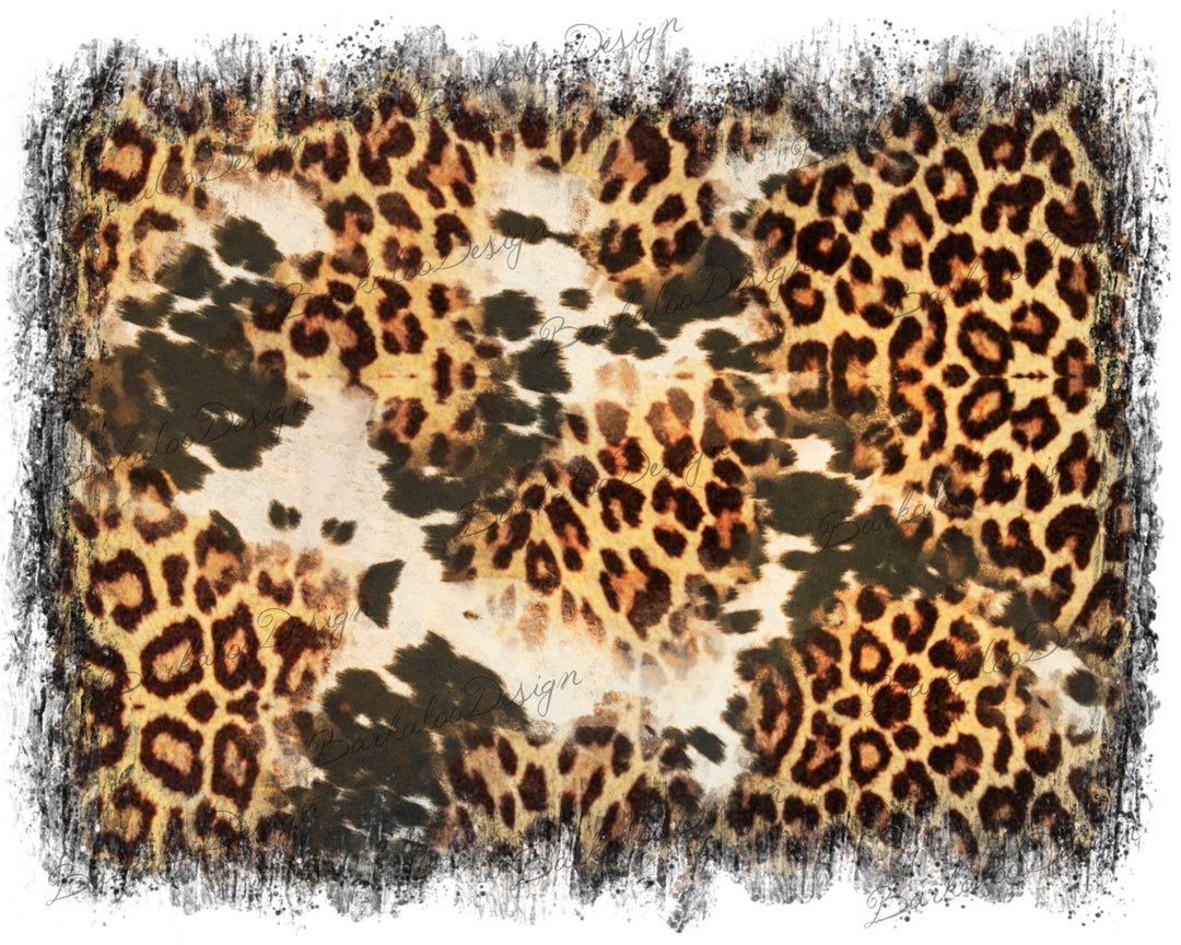 Distressed Cowhide Leopard Background PNG Sublimation Design, Cowhide ...