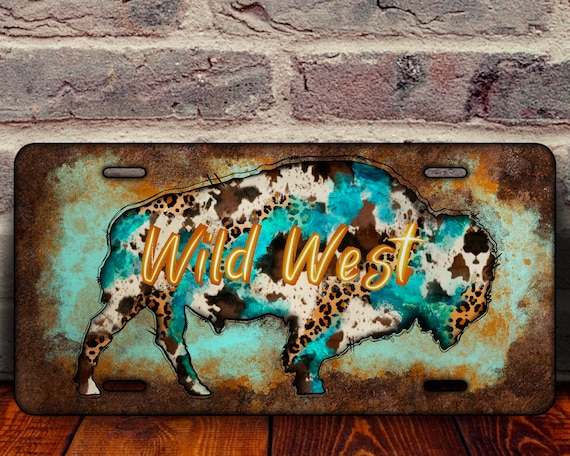 Wild West Western Pattern Bison License Plate Sublimation - Etsy