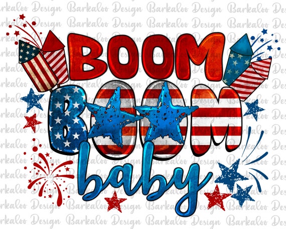American Flag Boom Boom Baby Png Sublimation Design 4th of - Etsy
