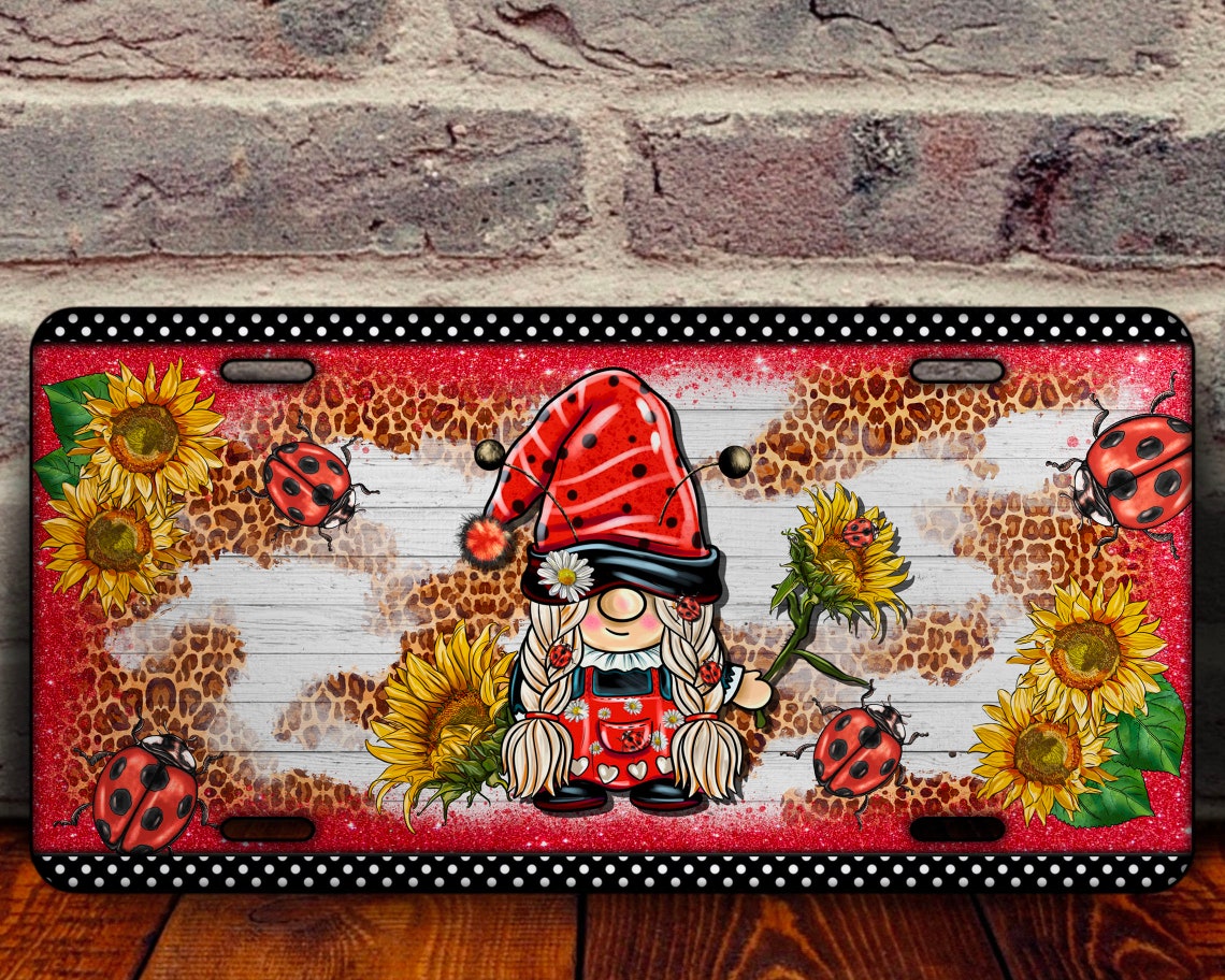 Western Ladybug Gnome License Plate Png Sublimation - Etsy