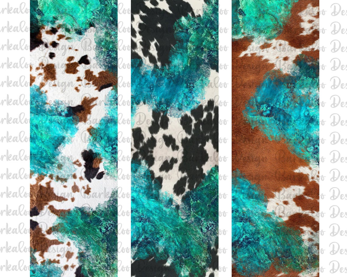 Cowhide Turquoise Pen Wraps Sublimation Design, Western Pen Wraps ...