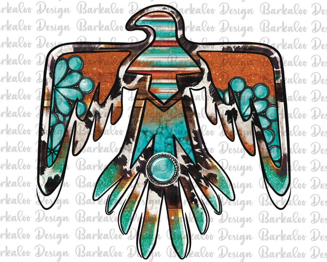 Western Thunderbird With Gemstone PNG Sublimation Design, Serape ...