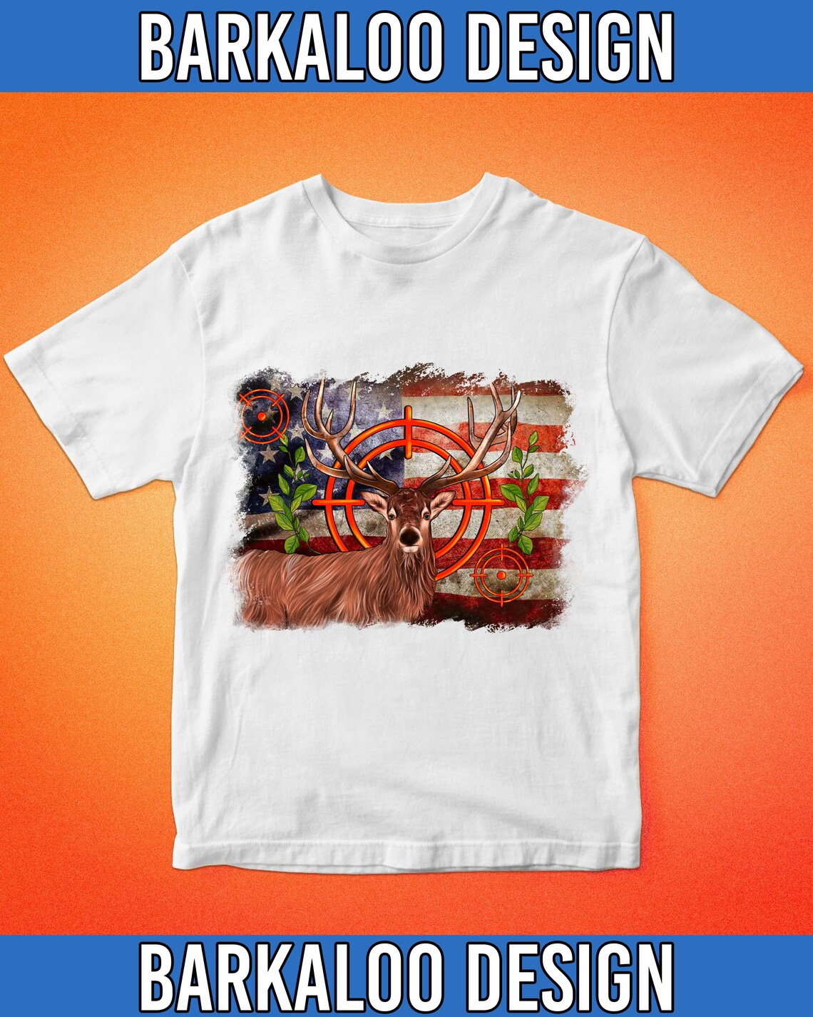 Western Deer Hunting Target American Flag Background Png Deer - Etsy