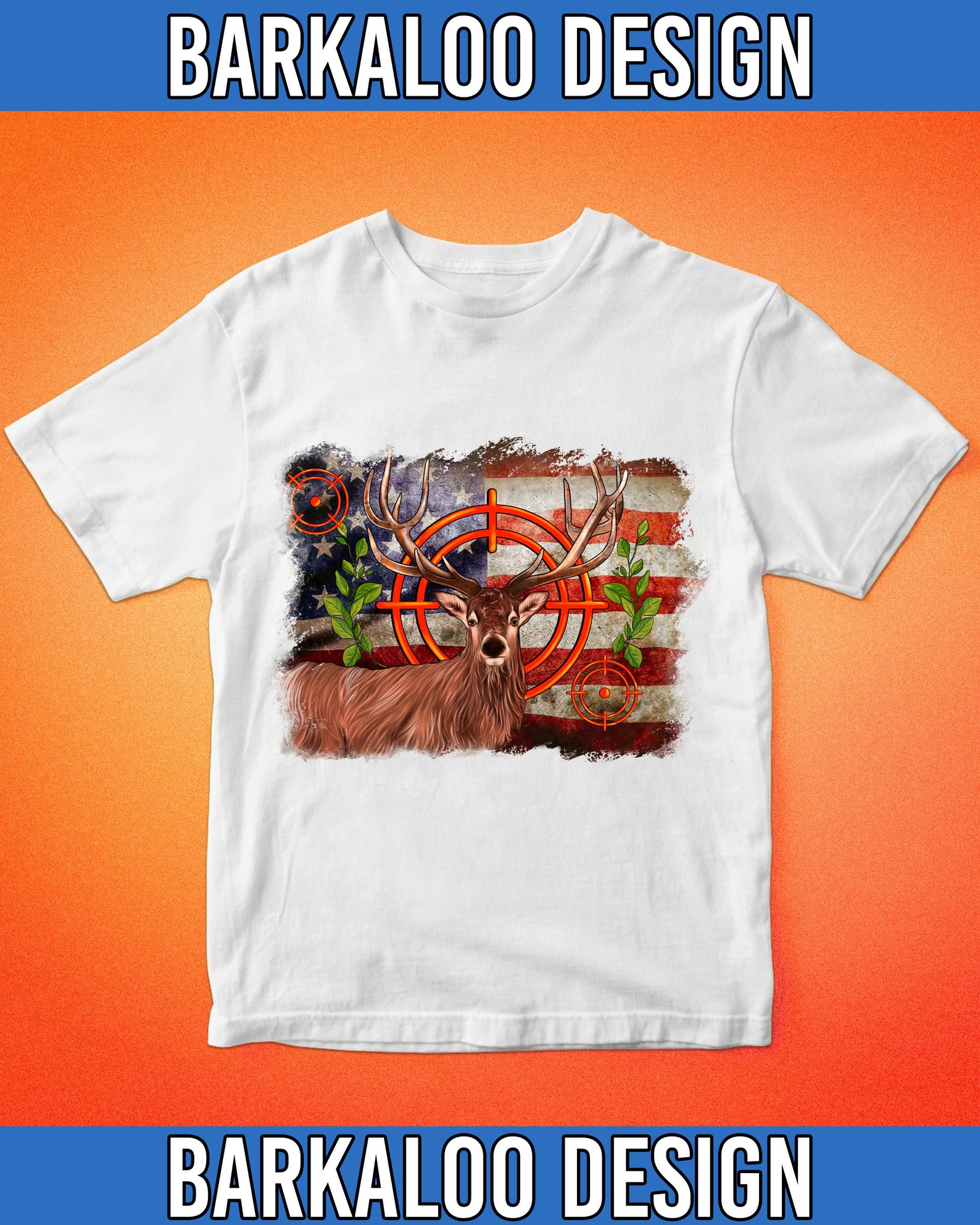 Western Deer Hunting Target American Flag Background Png Deer - Etsy