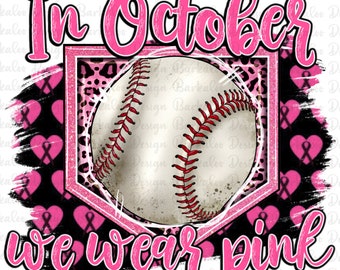 Breast Cancer Ribbon Baseball Png Sublimation Design Download, Cancer ...