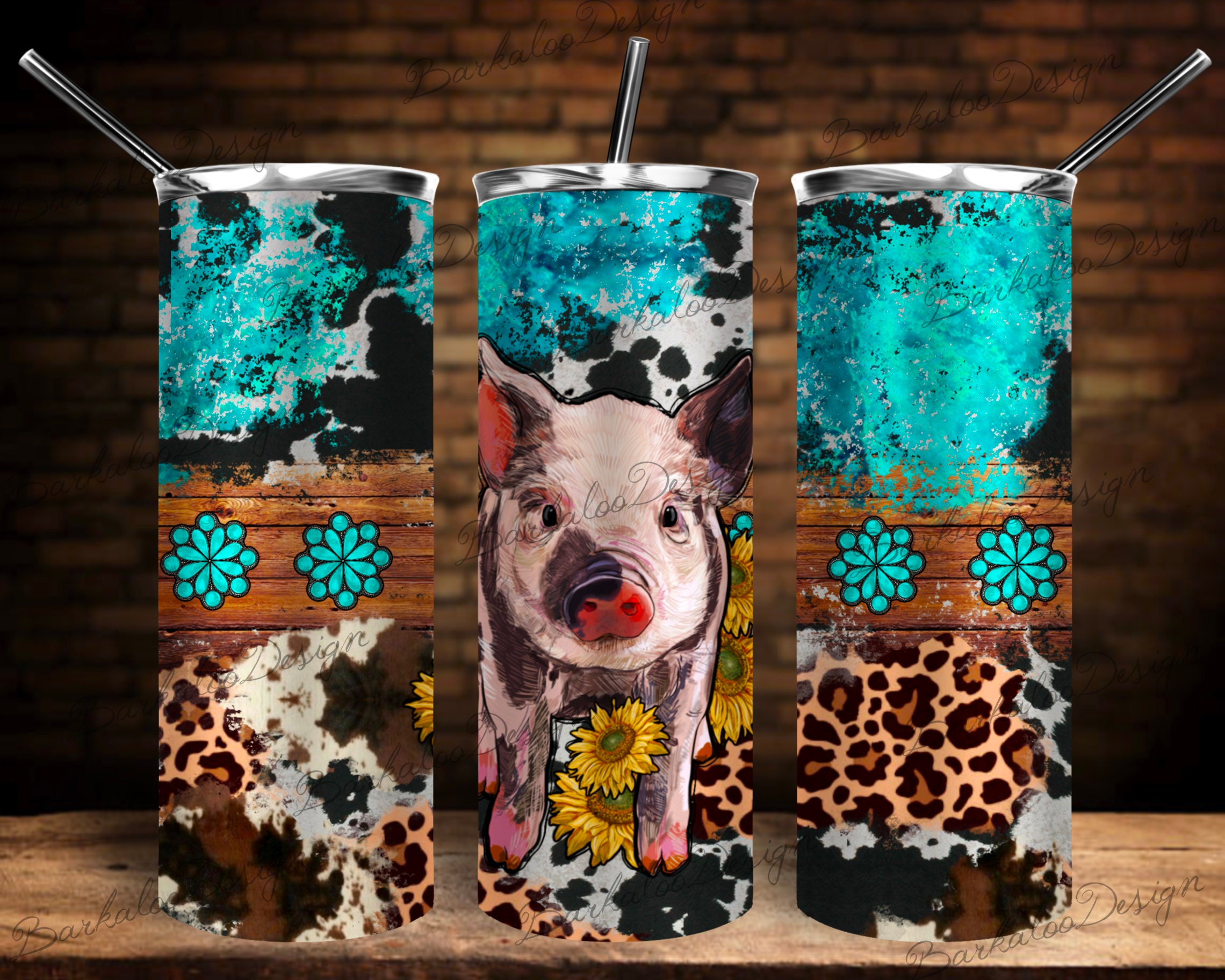 Western Pig Tumbler Png Sublimation Design, 20oz Skinny Tumbler PNG ...