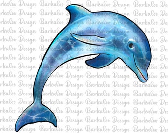Dolphin Png Sublimation Design, Sea Creatures Png, Hand Drawn Dolphin ...
