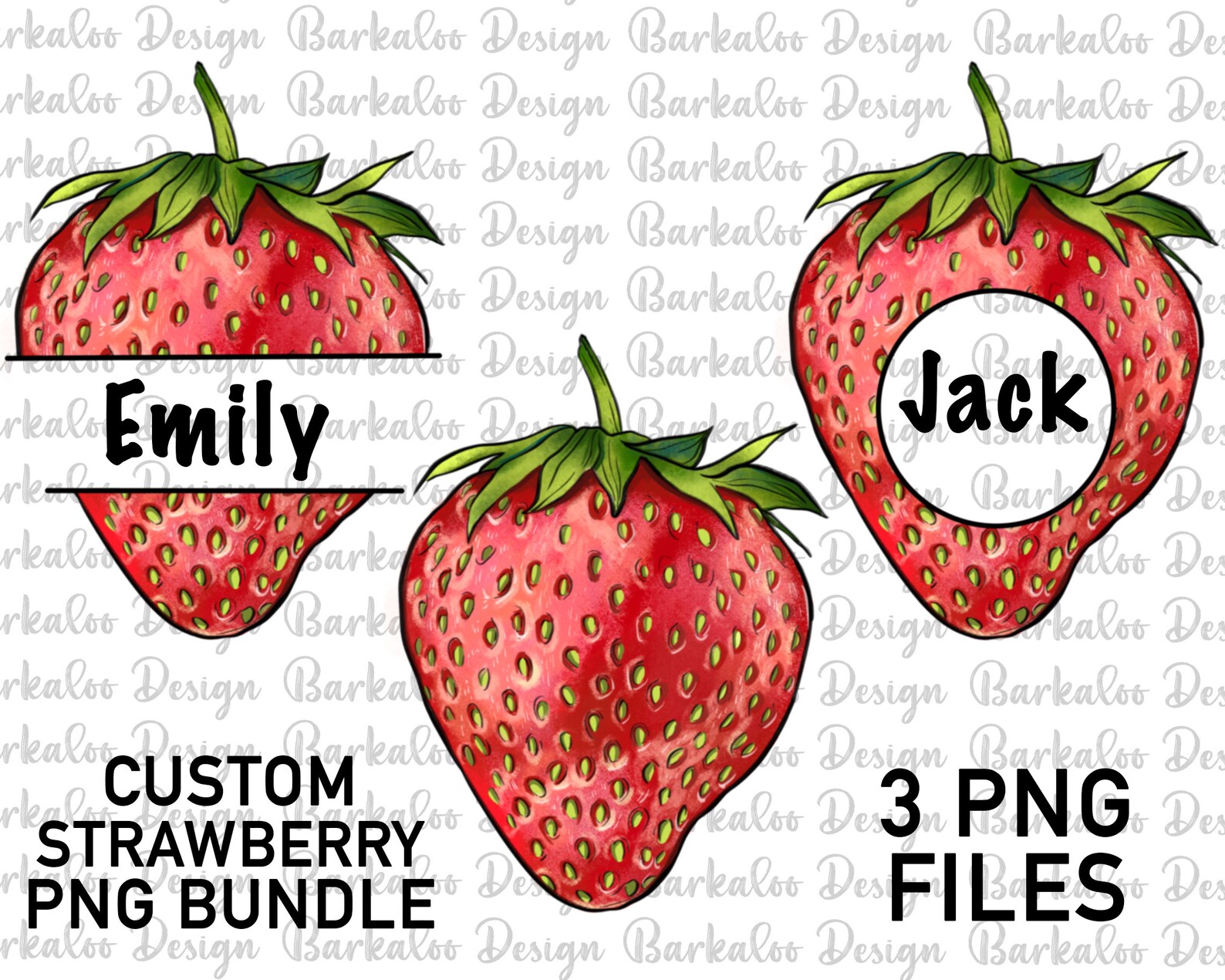 Custom Strawberry Png Sublimation Design Bundle Hand Drawn | Etsy