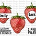 Custom Strawberry Png Sublimation Design Bundle, Hand Drawn Strawberry ...