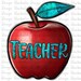 Apple Teacher Png Sublimation Design, Teachers' Day Png, Hand Drawn ...