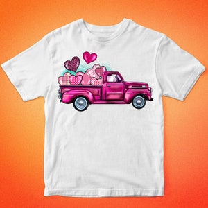 Loads of Love Valentines Day Retro Pink Truck Sublimation Design ...