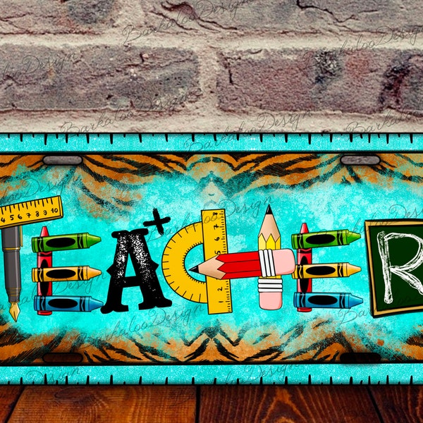 Teacher Design License Plate - Etsy