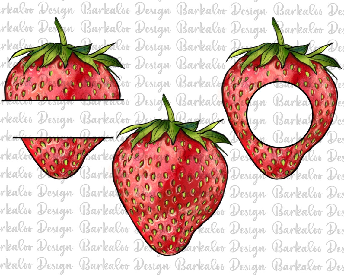 Custom Strawberry Png Sublimation Design Bundle Hand Drawn | Etsy