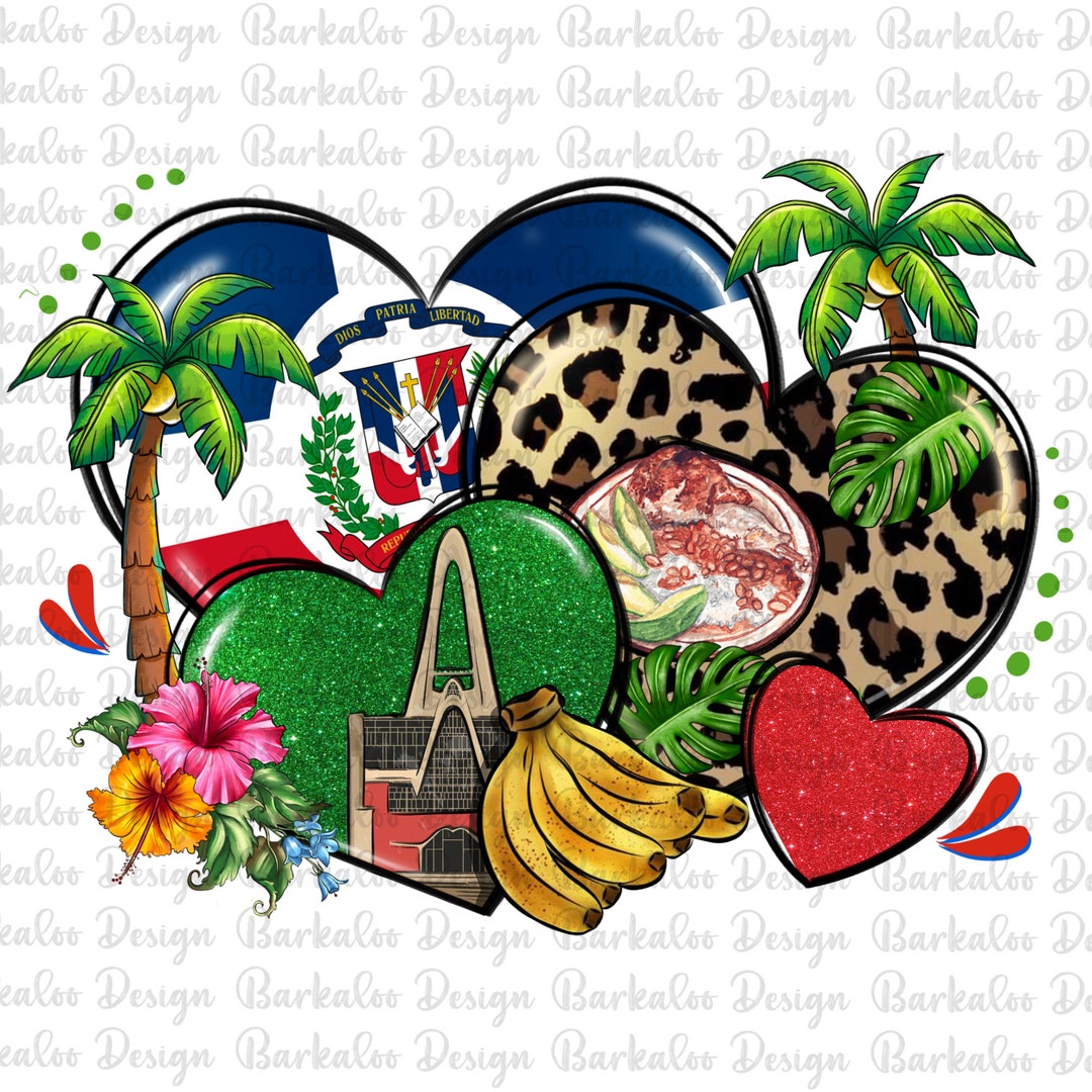 Dominican Republic Hearts Png Sublimation Design Download, Dominican ...