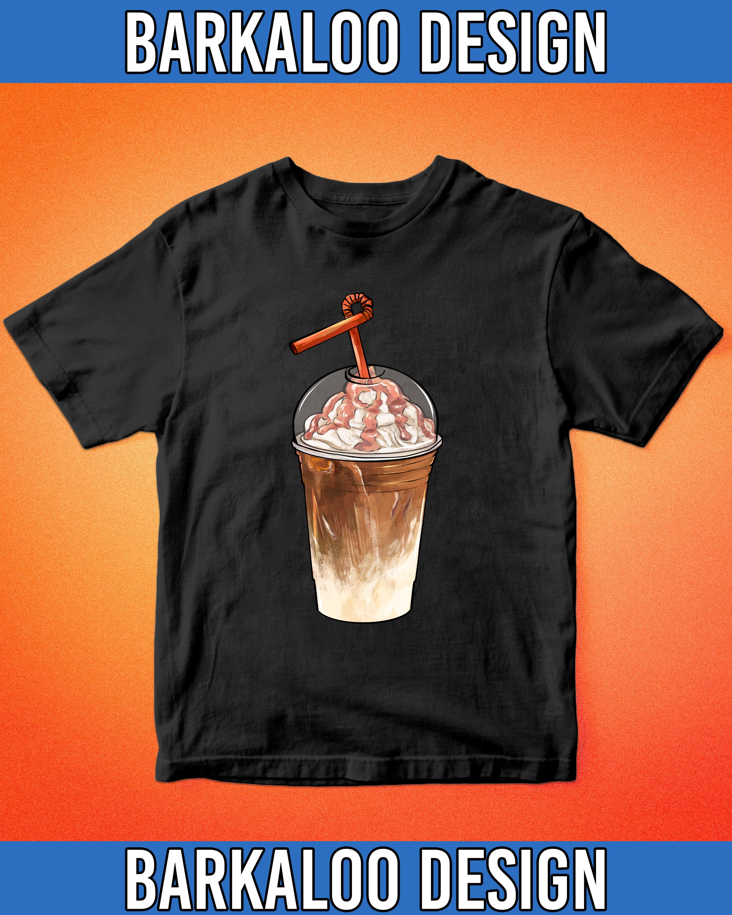 Iced Latte With Cream Png Sublimation Design Hand Drawn Iced - Etsy