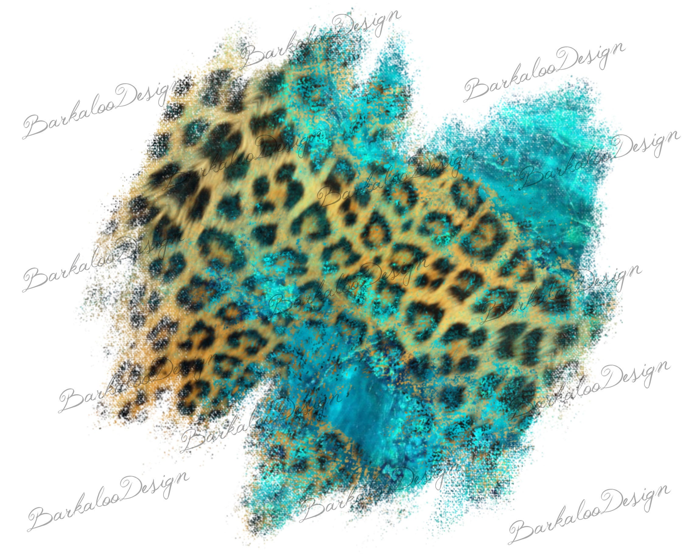 4 Leopard Turquoise Patch PNG Bundle Sublimation Design - Etsy