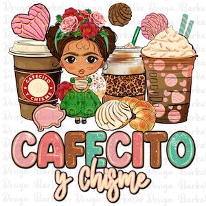 Cafecito Y Chisme Coffee Cups Png Sublimation Design Download, Mexico ...