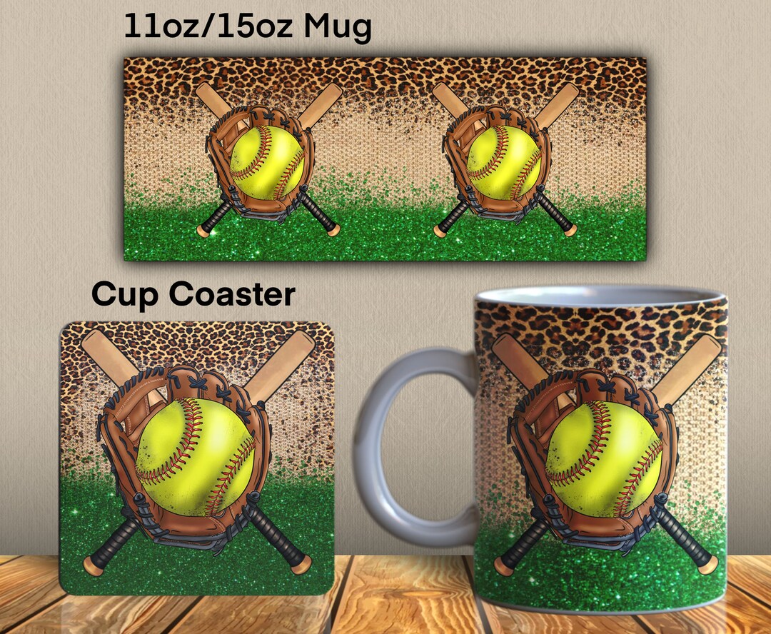 Softball Mug Png, Softball Cup Coaster, Western Softball Png, Softball ...