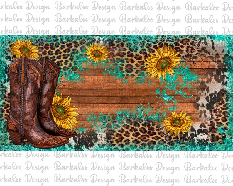 Custom Western Cowboy Boots License Plate Sublimation Design - Etsy