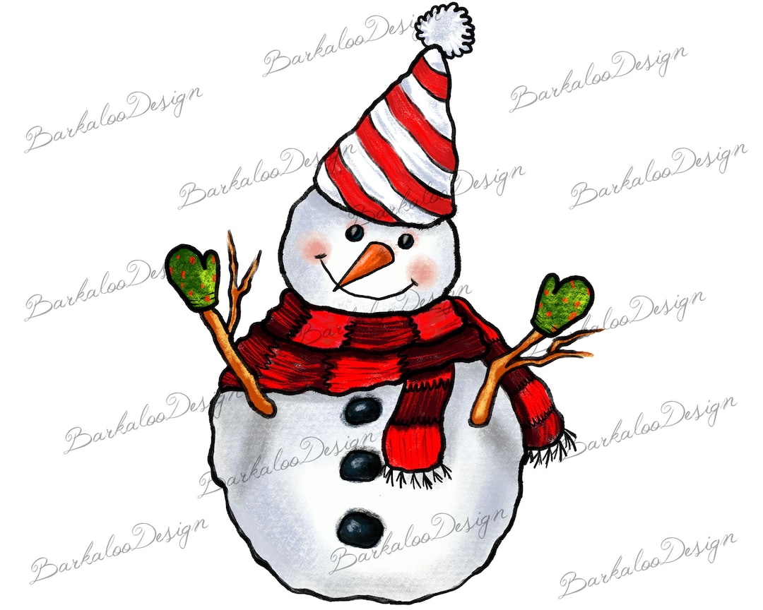 Christmas Snowman PNG Sublimation Design, Snowman PNG, Snowman, Hand ...