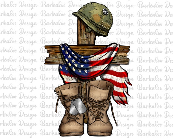 USA Veteran Memorial Cross Png Sublimation Design Memorial - Etsy