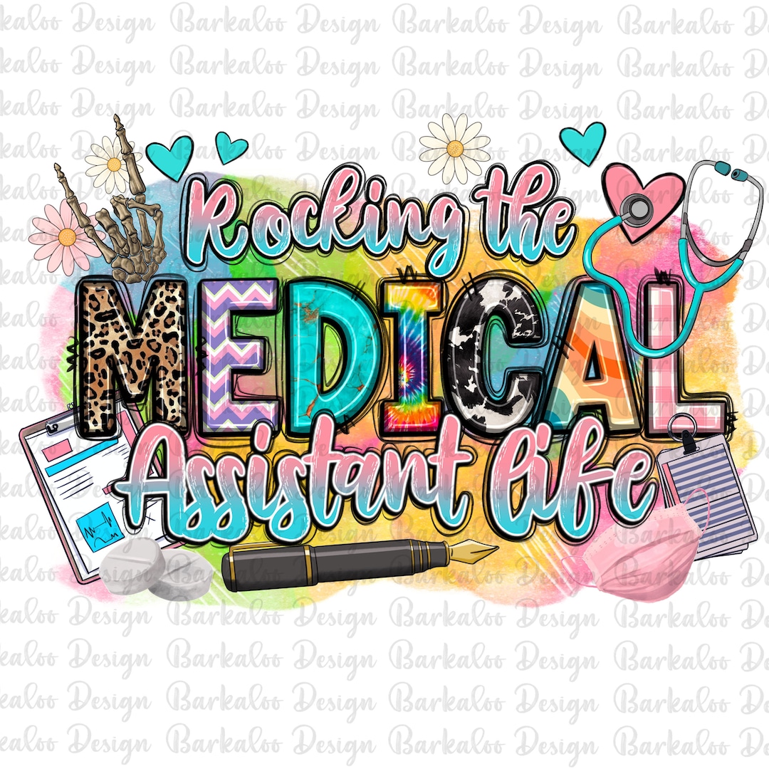 Rocking the Medical Assistant Life Png Sublimation Design Download, MA ...