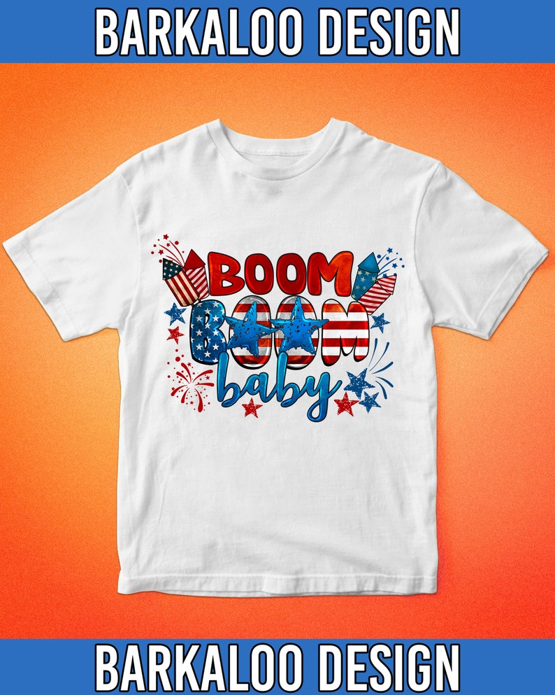 American Flag Boom Boom Baby Png Sublimation Design 4th of - Etsy