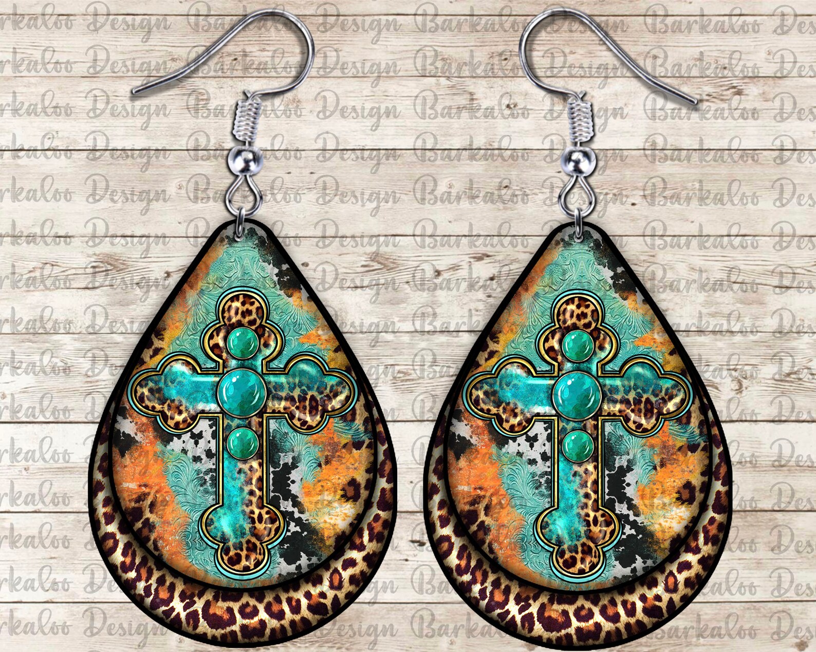 Western Cross Teardrop Earrings Png Sublimation Design Bundle, Western ...