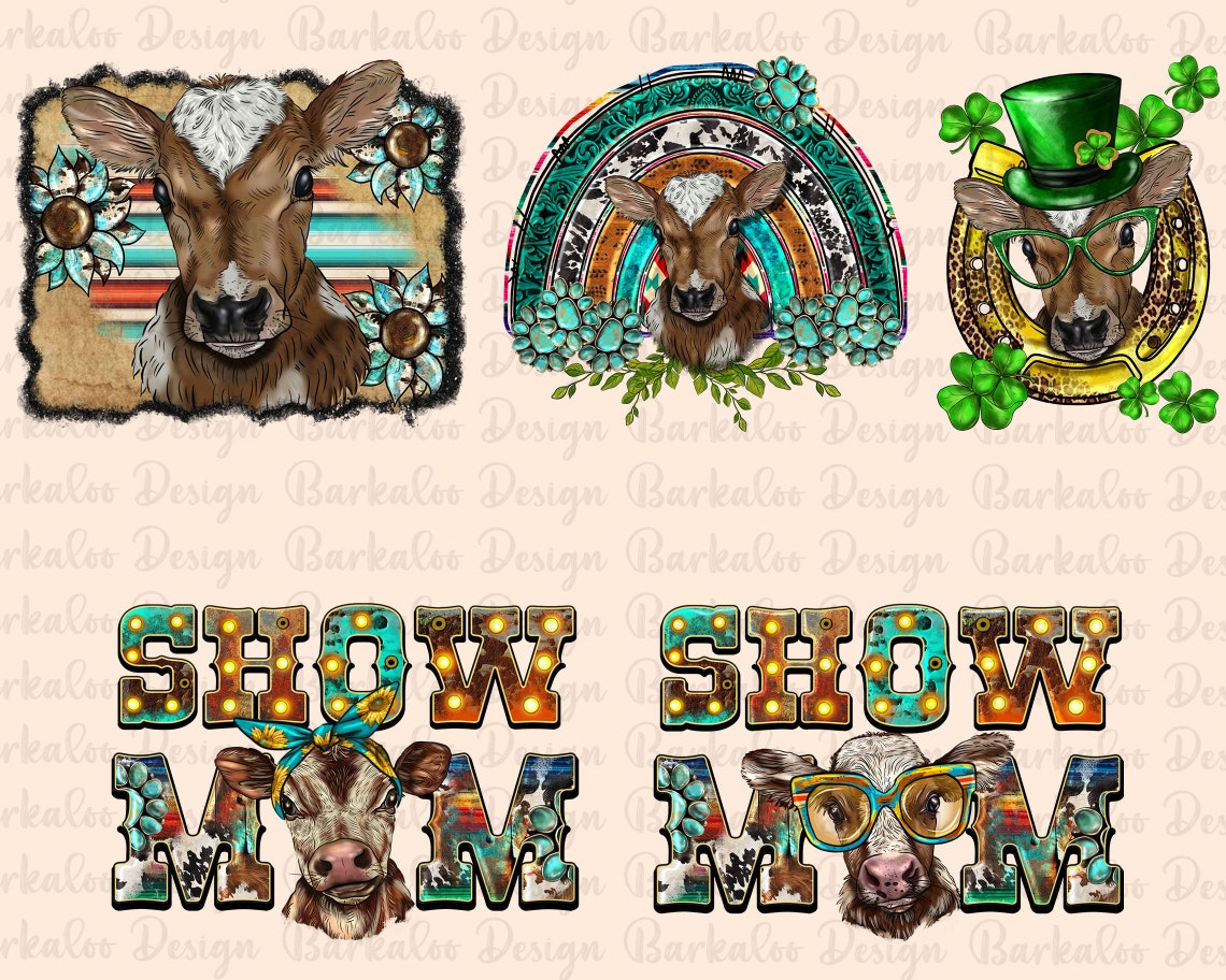 Western Calf Design Bundle 23 PNG Files Background Bundle - Etsy