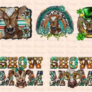 Western Calf Design Bundle 23 PNG Files, Background Bundle Png, Western ...