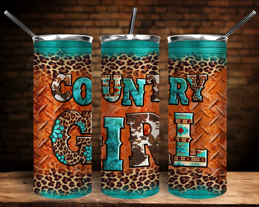 Country Girl 20oz Tumbler Sublimation Design,20oz Skinny Tumbler,skinny ...