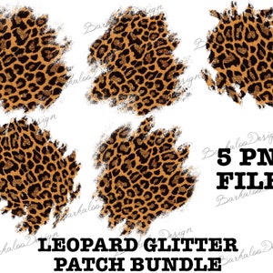 Leopard Glitter PNG Patch Bundle Sublimation Design,leopard Patches ...
