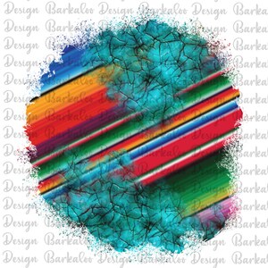 Serape Turquoise Patch PNG Bundle Sublimation Design, Western Serape ...