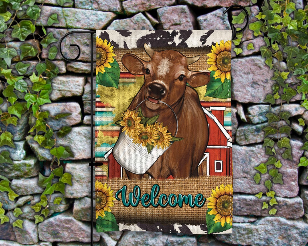 Personalized Custom Heifer Cow Garden Flag Png Sublimation Design ...