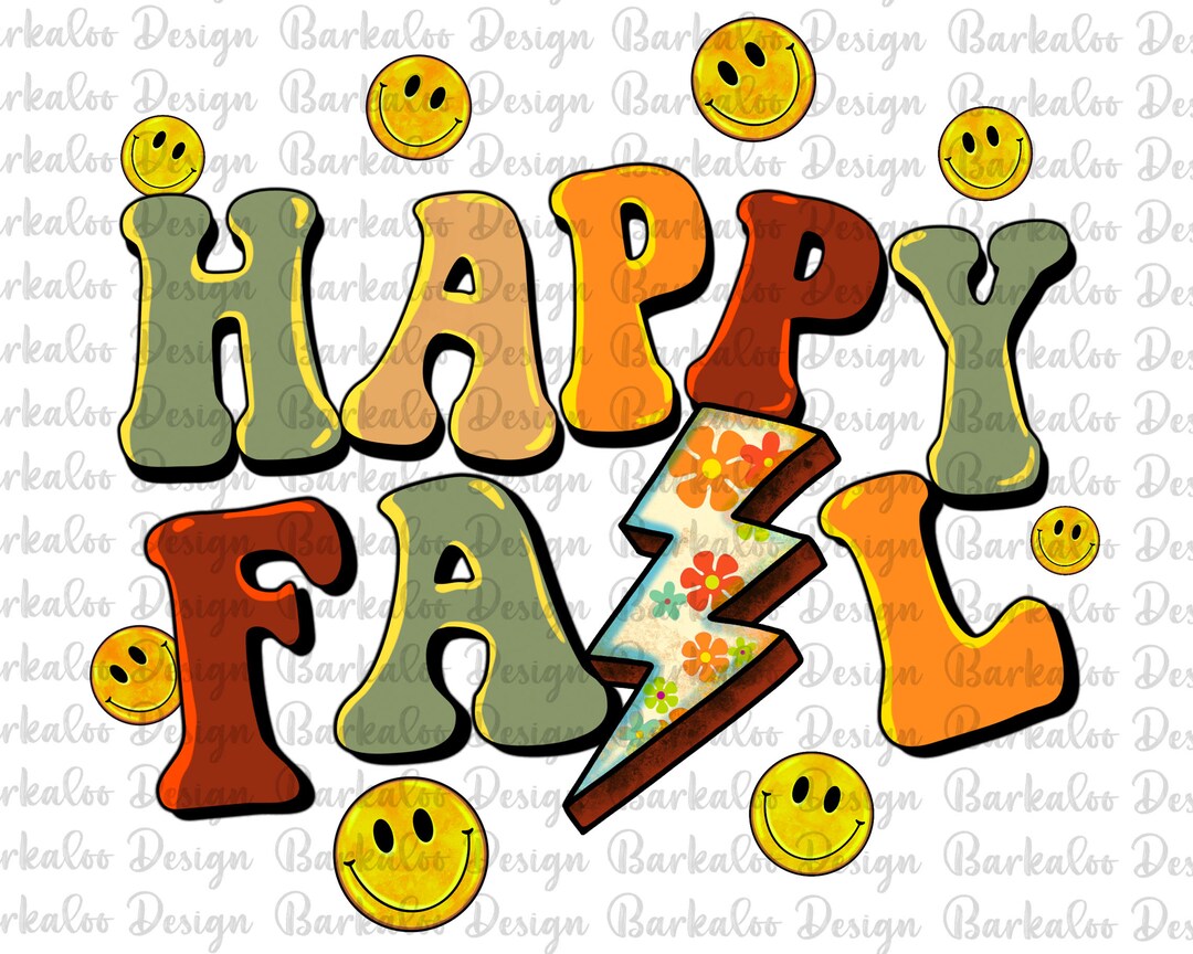 Happy Fall Smiley Face Png Sublimation Design, Hello Fall Png, Fall ...