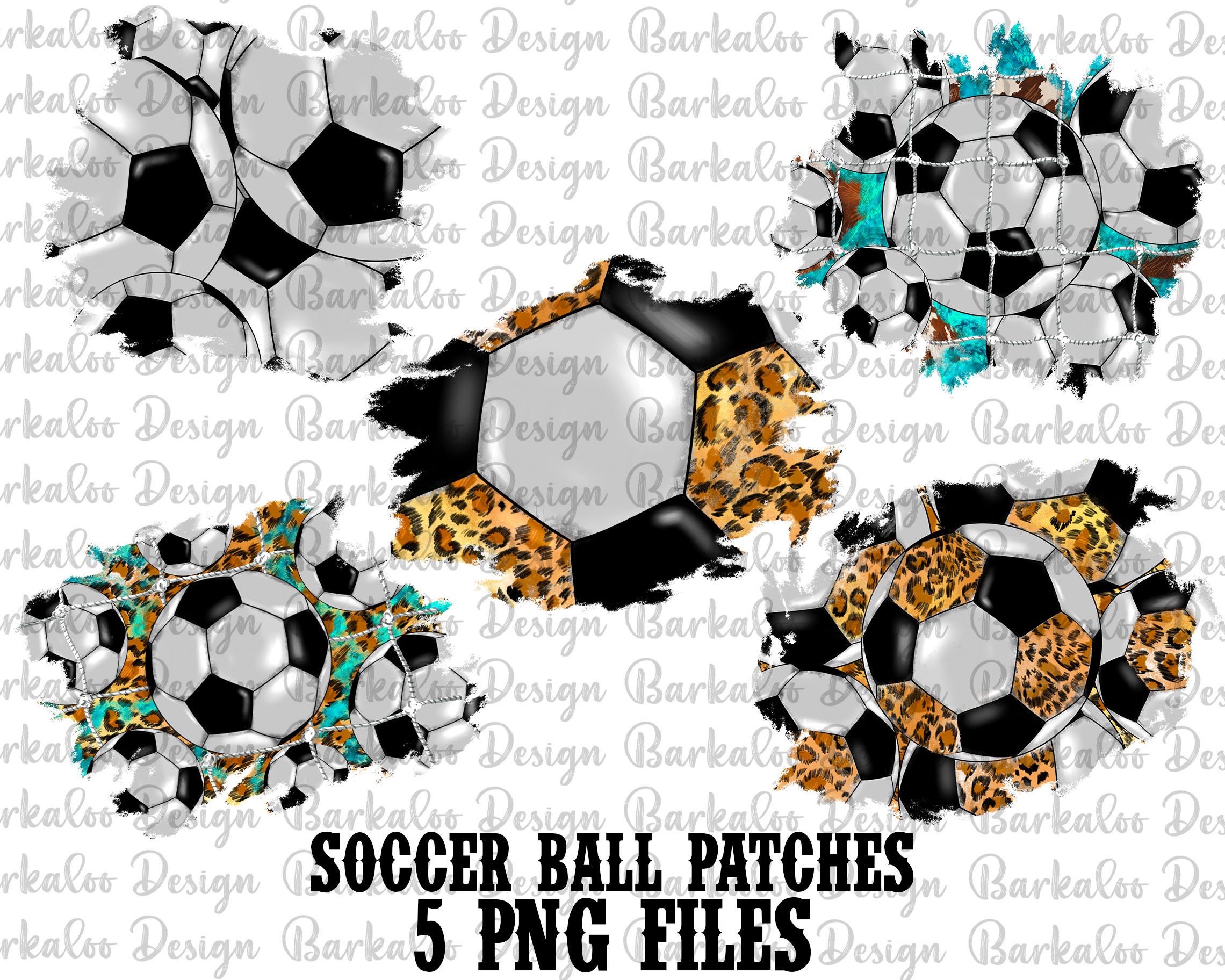 Western Turquoise Leopard Soccer Ball Patches Png Sublimation - Etsy