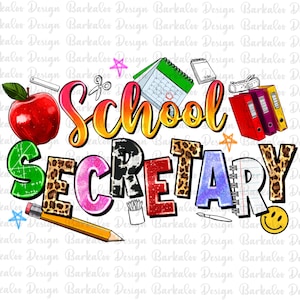 School Secretary Png Sublimation Design Download, Back to School Png ...
