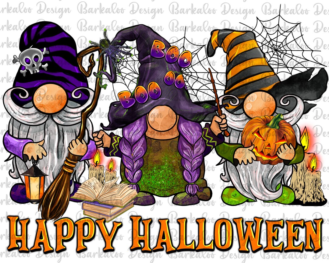 Happy Halloween Gnomies Png Sublimation Design, Witch Gnomes Halloween ...