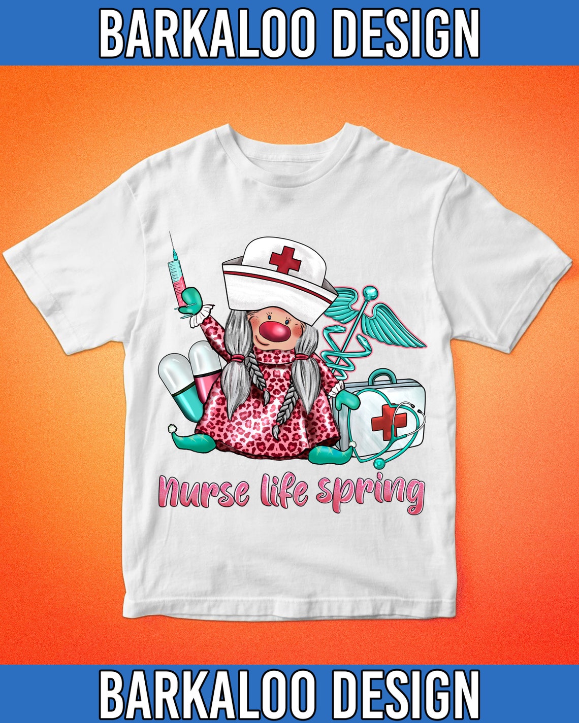 Nurse Life Spring Png Sublimation Design Nurse Gnome Png | Etsy