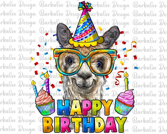 Alpaca Happy Birthday Png Sublimation Design Alpaca Png - Etsy
