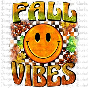 Fall Vibes Smiley Face Png Sublimation Design, Fall Vibes Png, Smiley ...