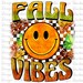 Fall Vibes Smiley Face Png Sublimation Design, Fall Vibes Png, Smiley ...