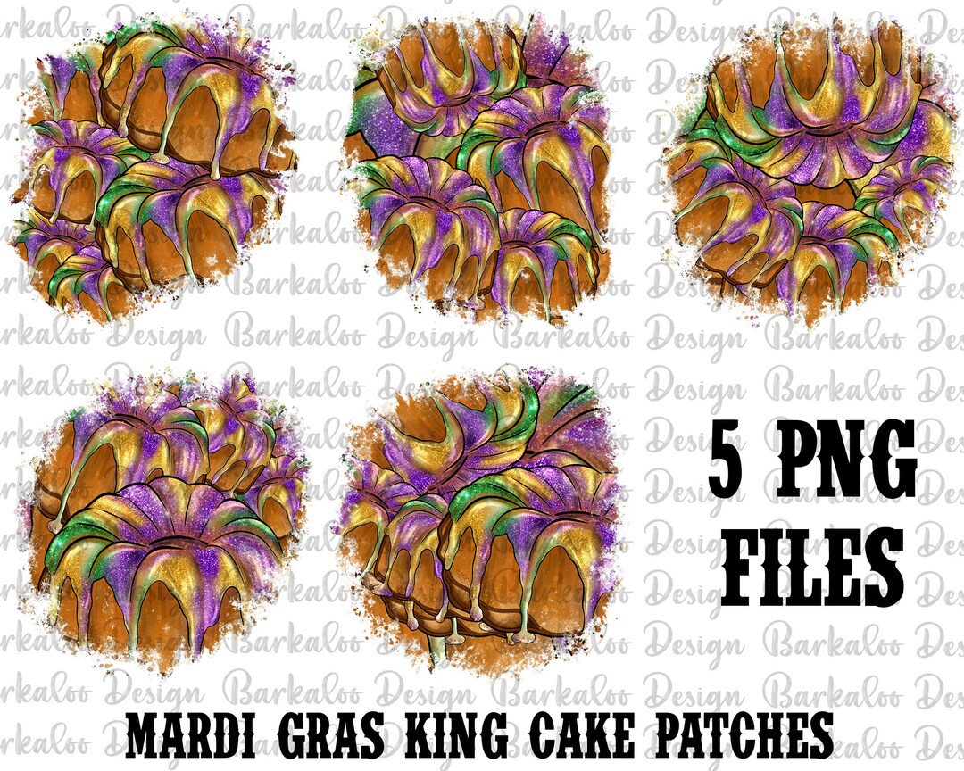 Mardi Gras King Cake PNG Patch Bundle Sublimation Design, Mardi Gras ...