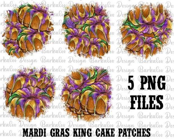 Mardi Gras King Cake PNG Patch Bundle Sublimation Design | Etsy
