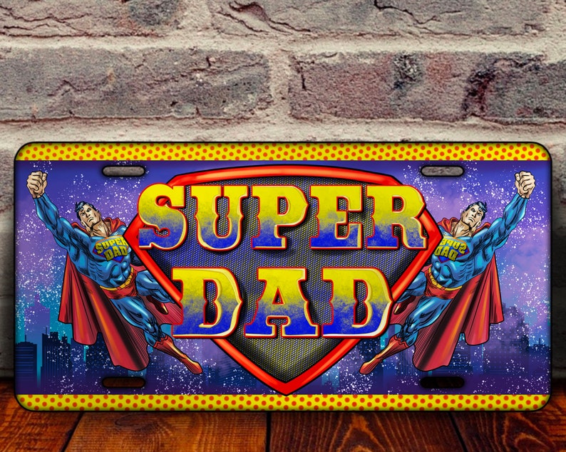 Super Dad License Plate Sublimation Design Father's Day - Etsy