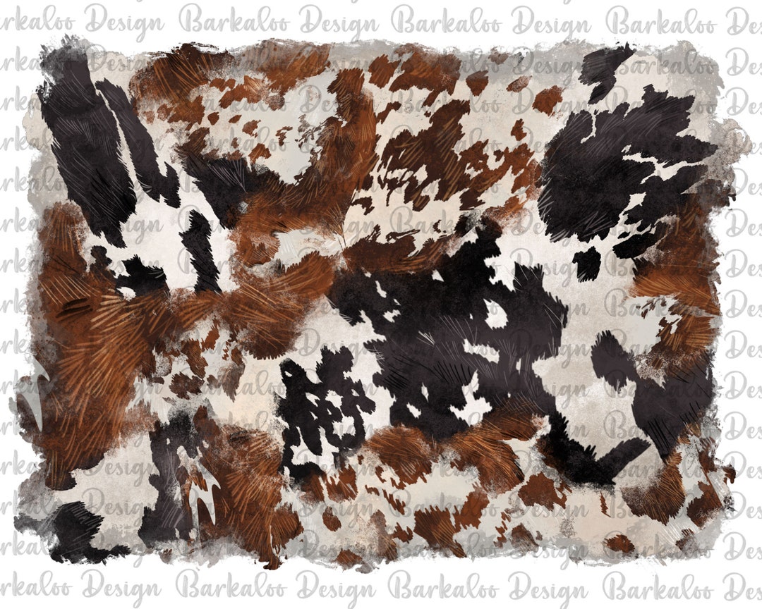 Black and Brown Cowhide Background Png Sublimation Design, Western ...