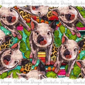 Western Baby Pigs Leopard Background Png Sublimation Design, Western ...