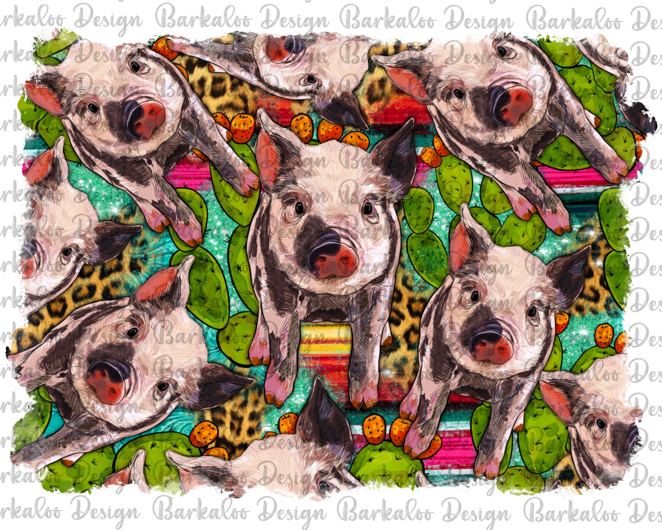 Western Baby Pigs Leopard Background Png Sublimation Design - Etsy