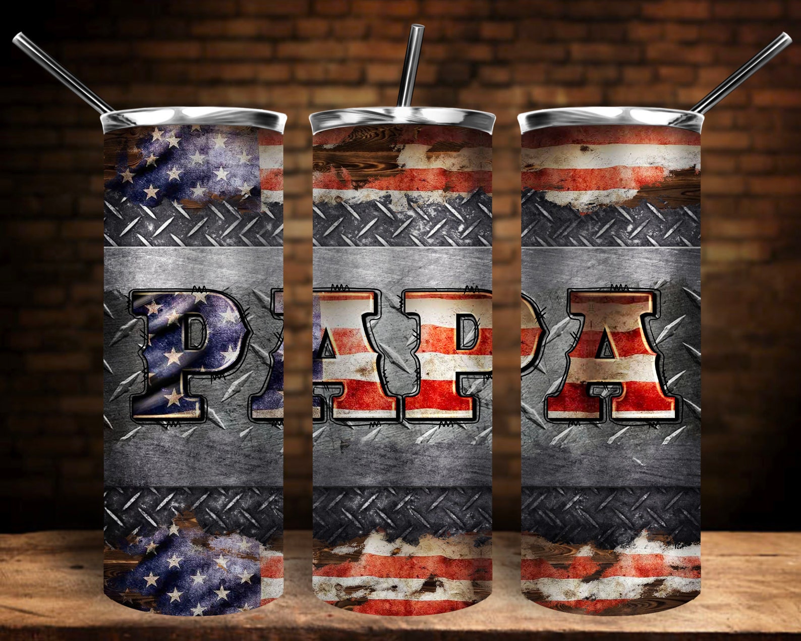 Papa Metal and American Flag Tumbler Png, American Flag Png, Metal Usa ...