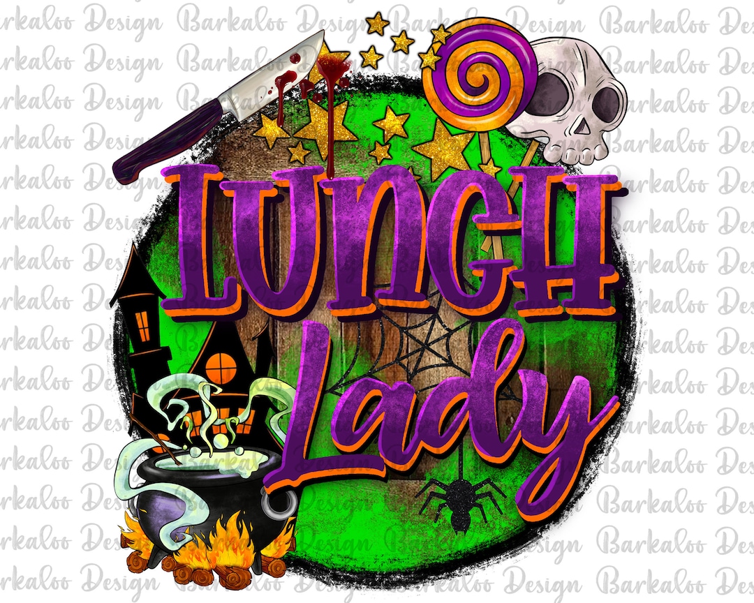 Halloween Lunch Lady Png Sublimation Design, Lunch Lady Clipart, Lunch ...